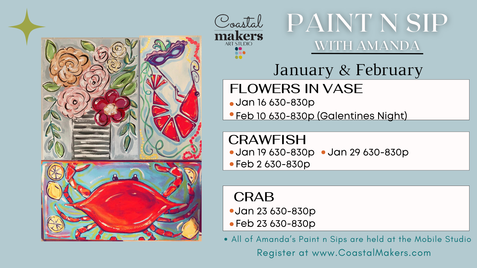 Paint n Sips with Amanda — Coastal Makers, LLC