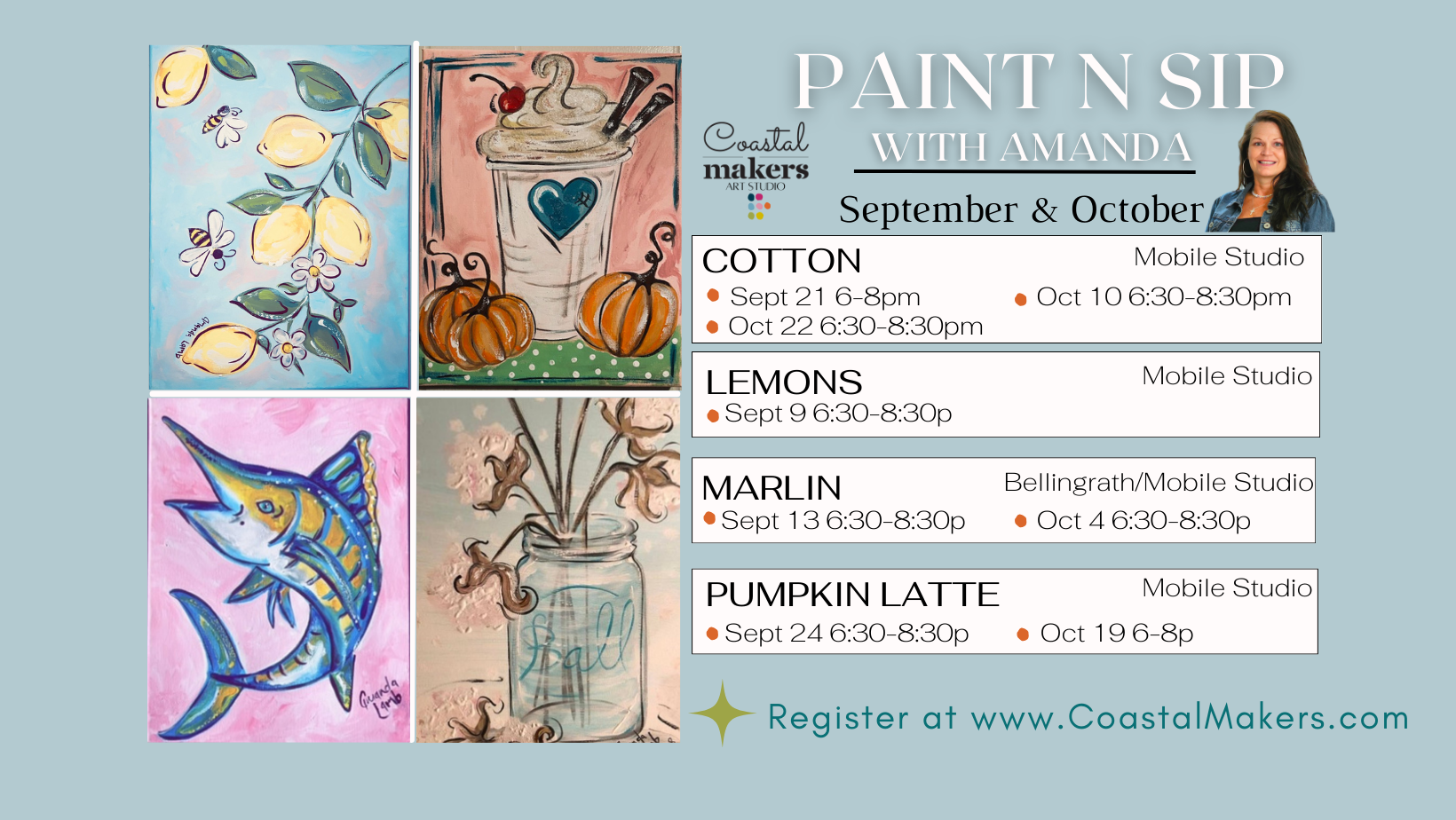 Paint n Sip with Amanda (Cotton) — Coastal Makers, LLC