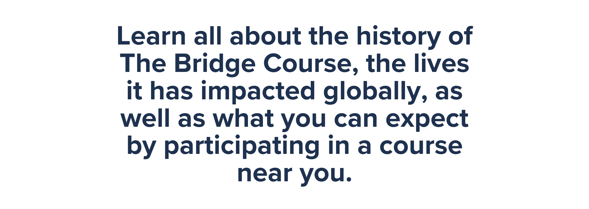 The Bridge Course — Sovereign Grace Church Parramatta
