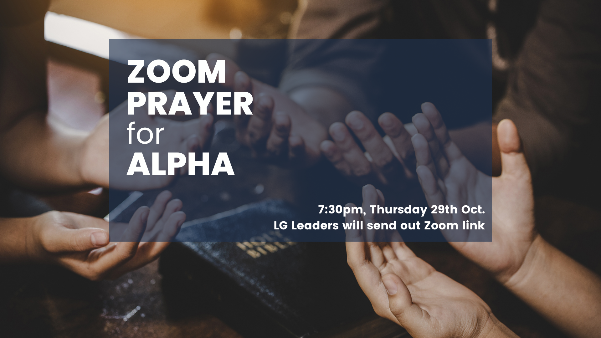 Alpha Begins this Thursday! + A Chance to Pray on Zoom — Sovereign ...