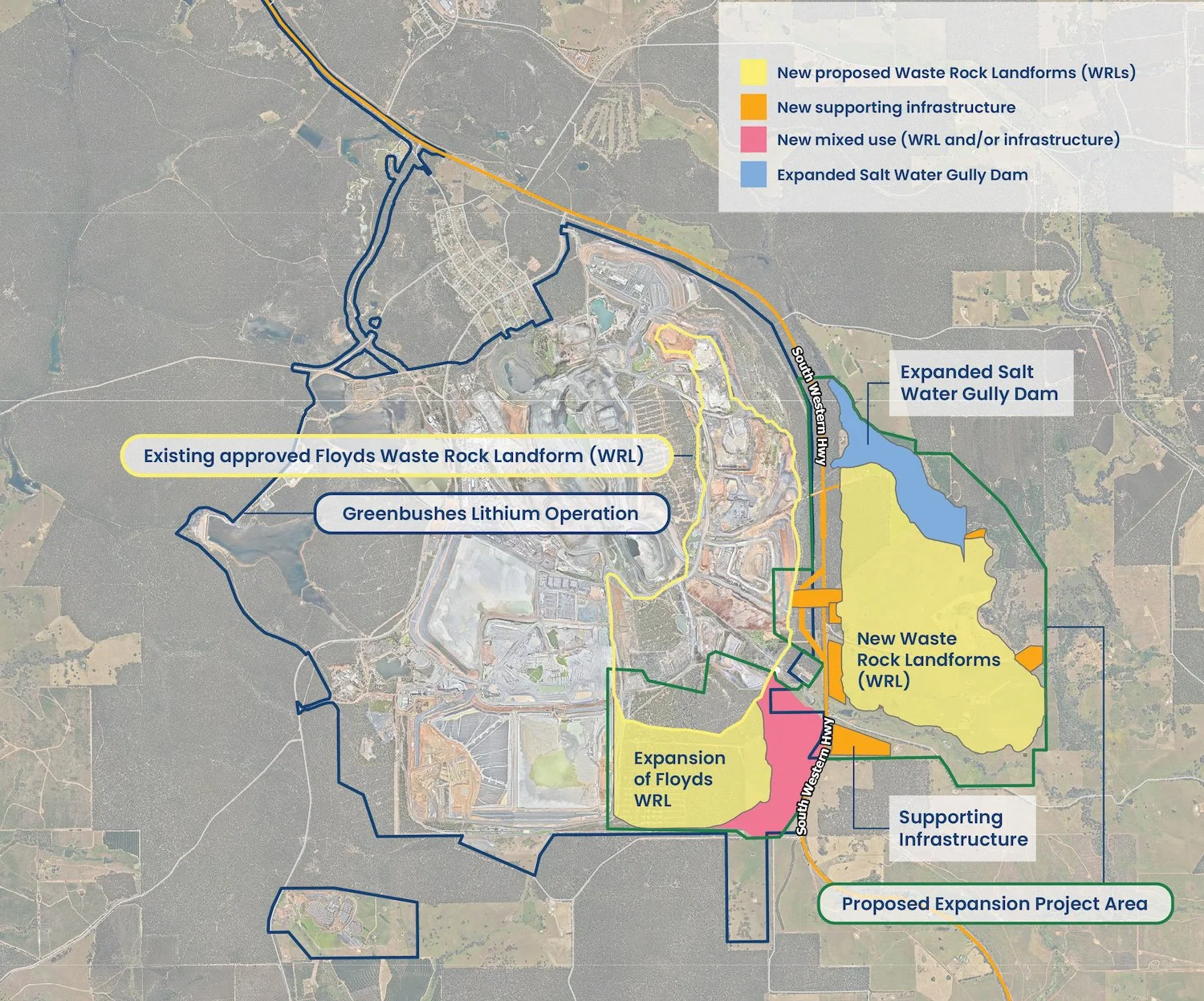 Water storage and waste rock landforms — Talison Lithium
