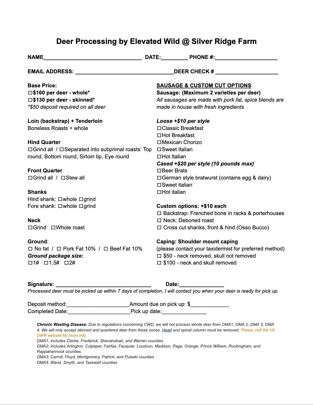Deer Processing by Elevated Wild — Elevated Wild