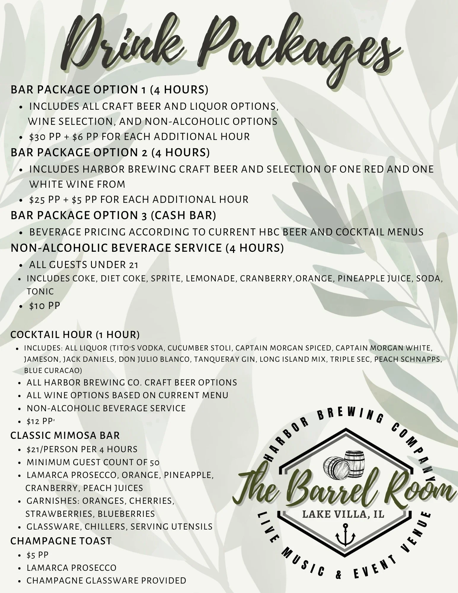 The Barrel Room — Harbor Brewing Co.