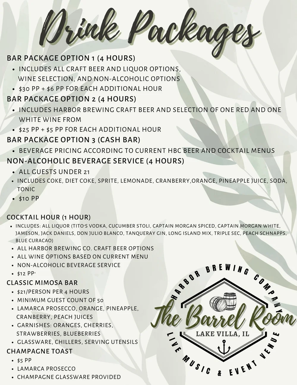 The Barrel Room — Harbor Brewing Co.
