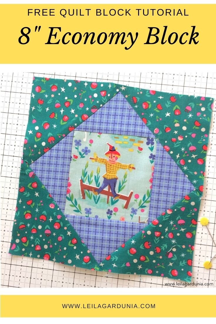 8" Economy Quilt Block Tutorial | Leila Gardunia Quilt Patterns