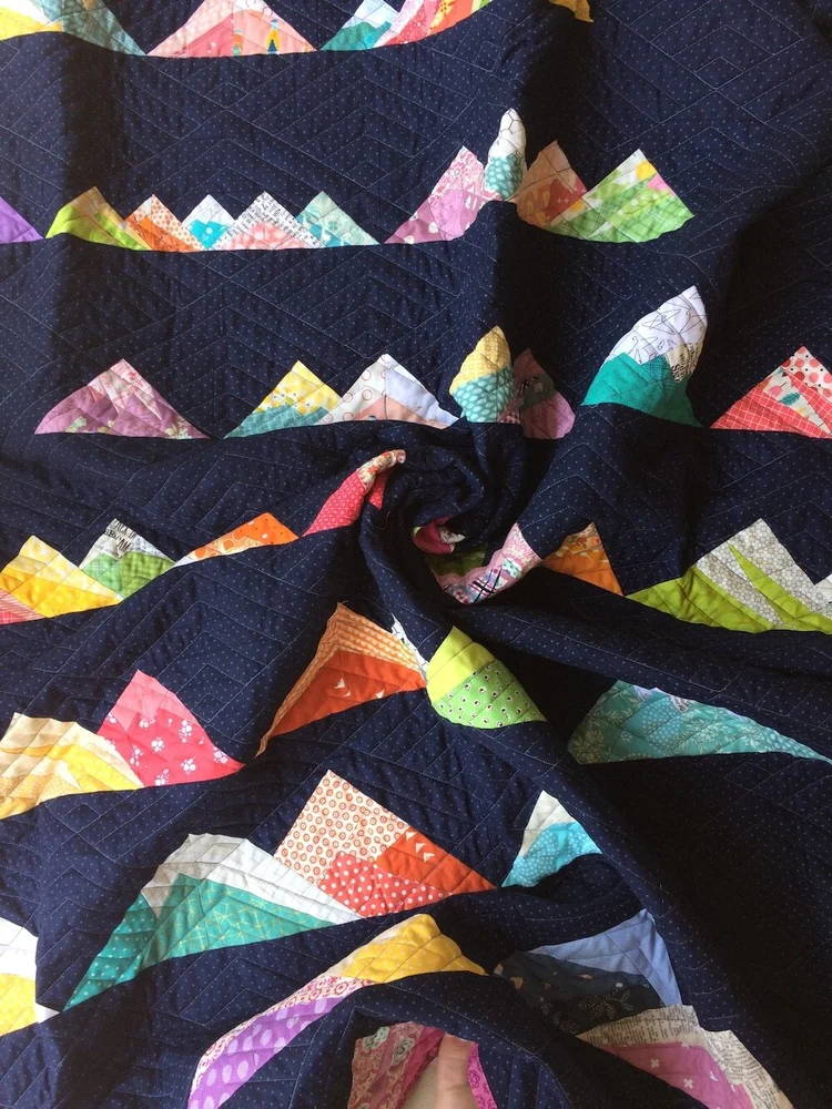 Scrappy Mountain Range Quilt Finish | Leila Gardunia Quilt Patterns
