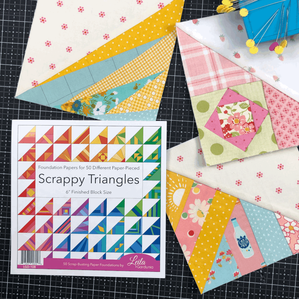 Free Scrappy Triangle Foundations! | Leila Gardunia Quilt Patterns