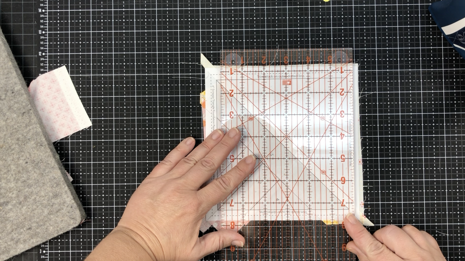 How to Foundation Paper Piece Scrappy Half Square Triangles | Leila ...
