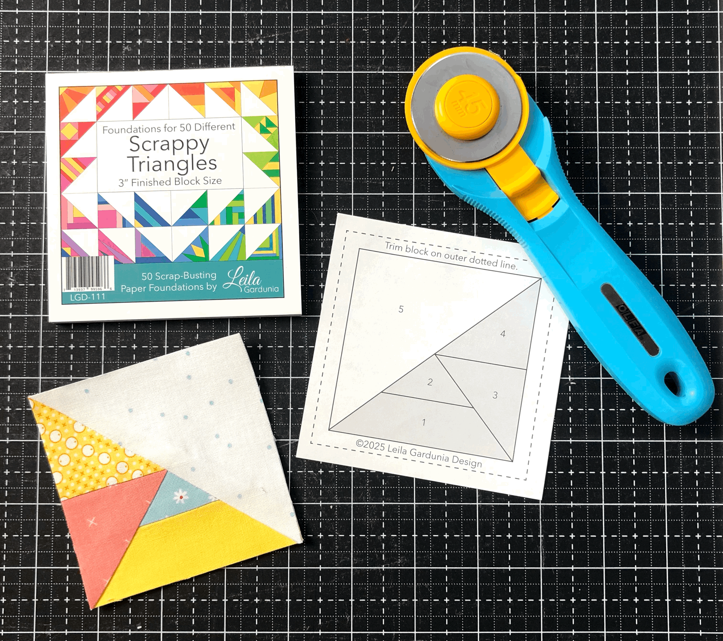 Free Scrappy Triangle Foundations! | Leila Gardunia Quilt Patterns