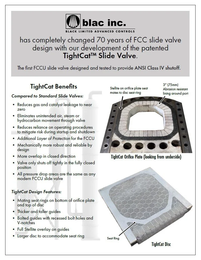 BLAC INC. – TightCat™ – Tight Shutoff FCCU Slide Valve