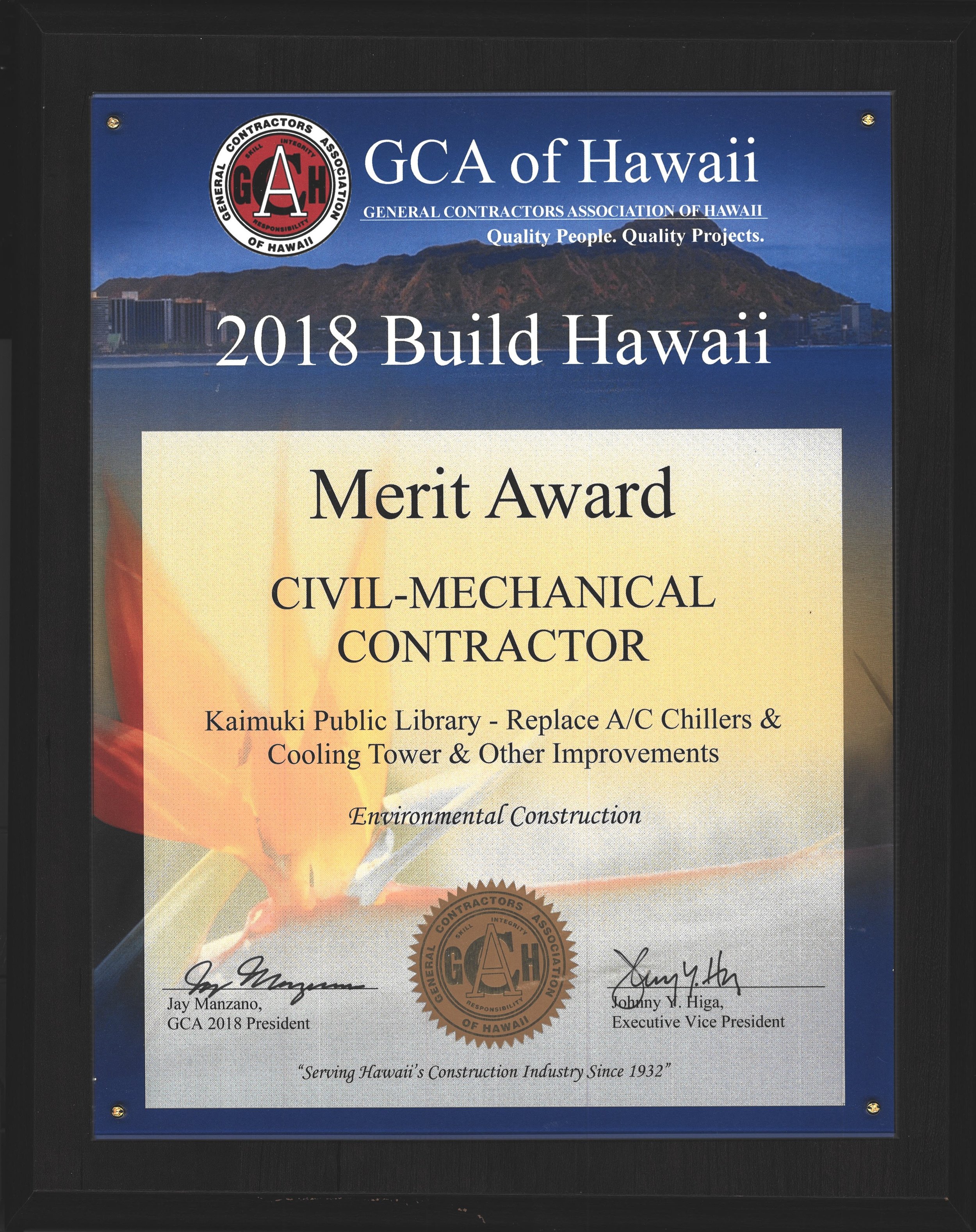 Awards — Civil-Mechanical Contractor