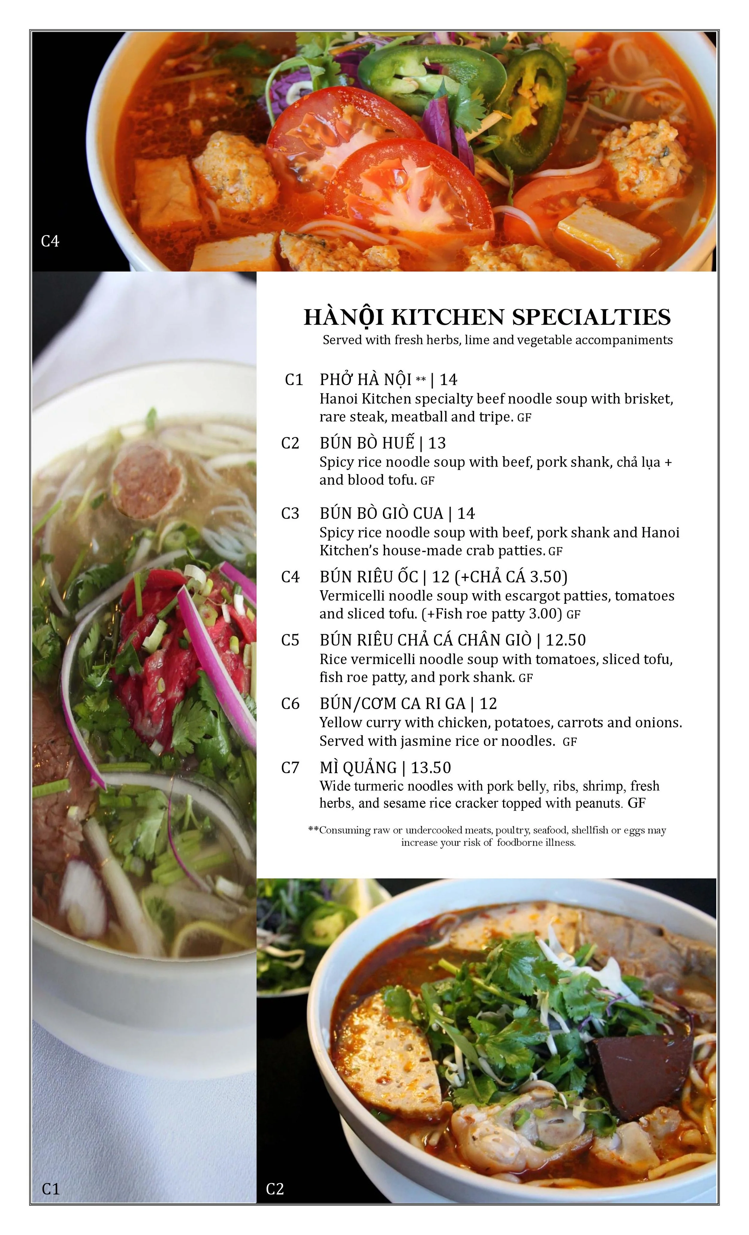 MENU — Hanoi Kitchen