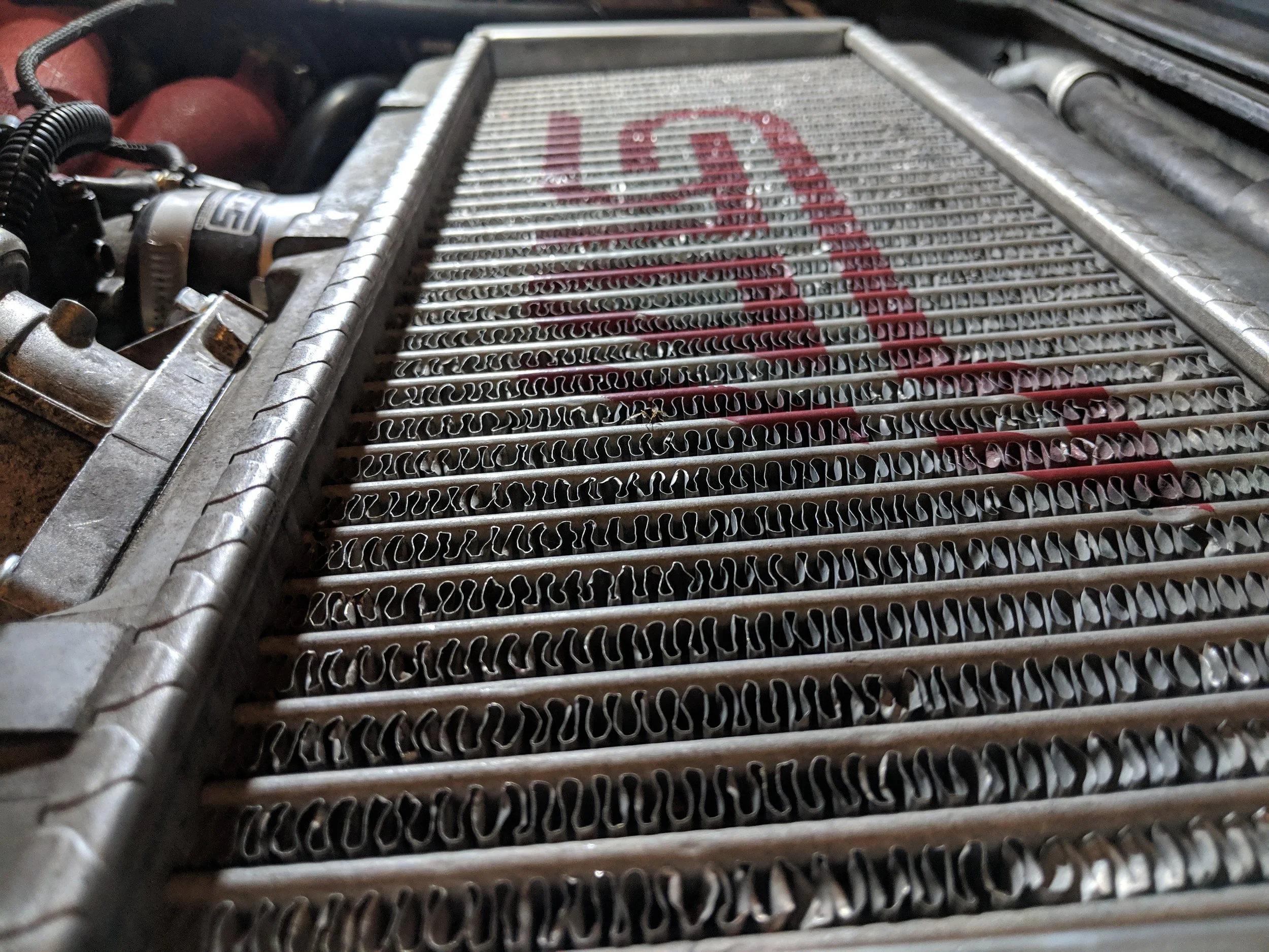 Refreshing your Intercooler fins by hand. This isn't a tool holder ...