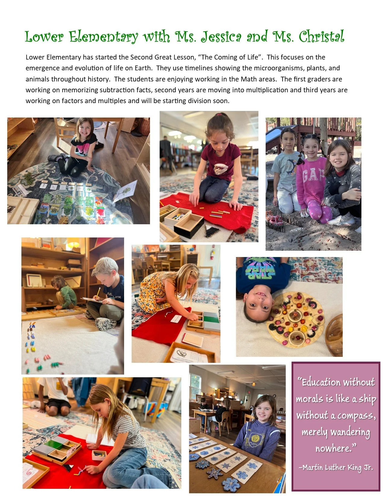Newsletters — Children's House Montessori School