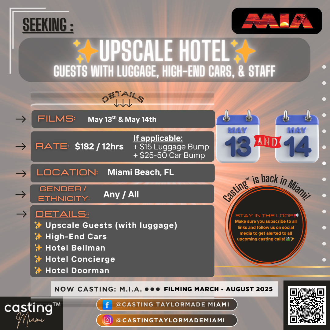 "M.I.A." // UPSCALE HOTEL - May 13th & 14th // APPLICATION — Casting ...