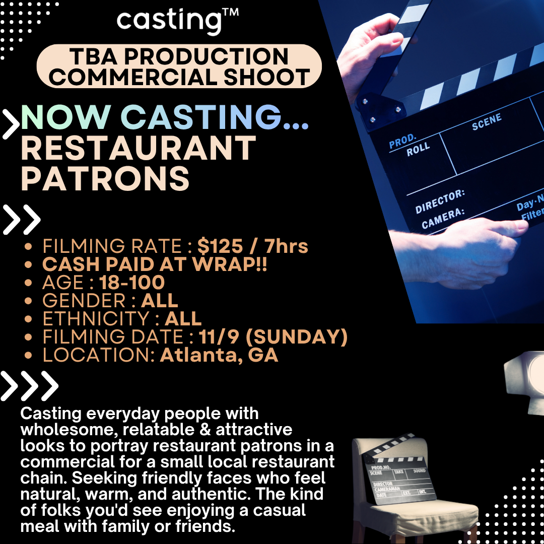 TBA PRODUCTION OPEN CALLS — Casting TaylorMade