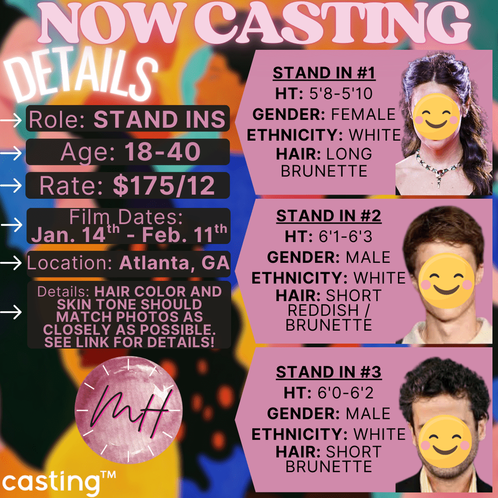 "M. H." // MULTIPLE STAND IN ROLES // MALES & FEMALES// AGES 18-45 ...