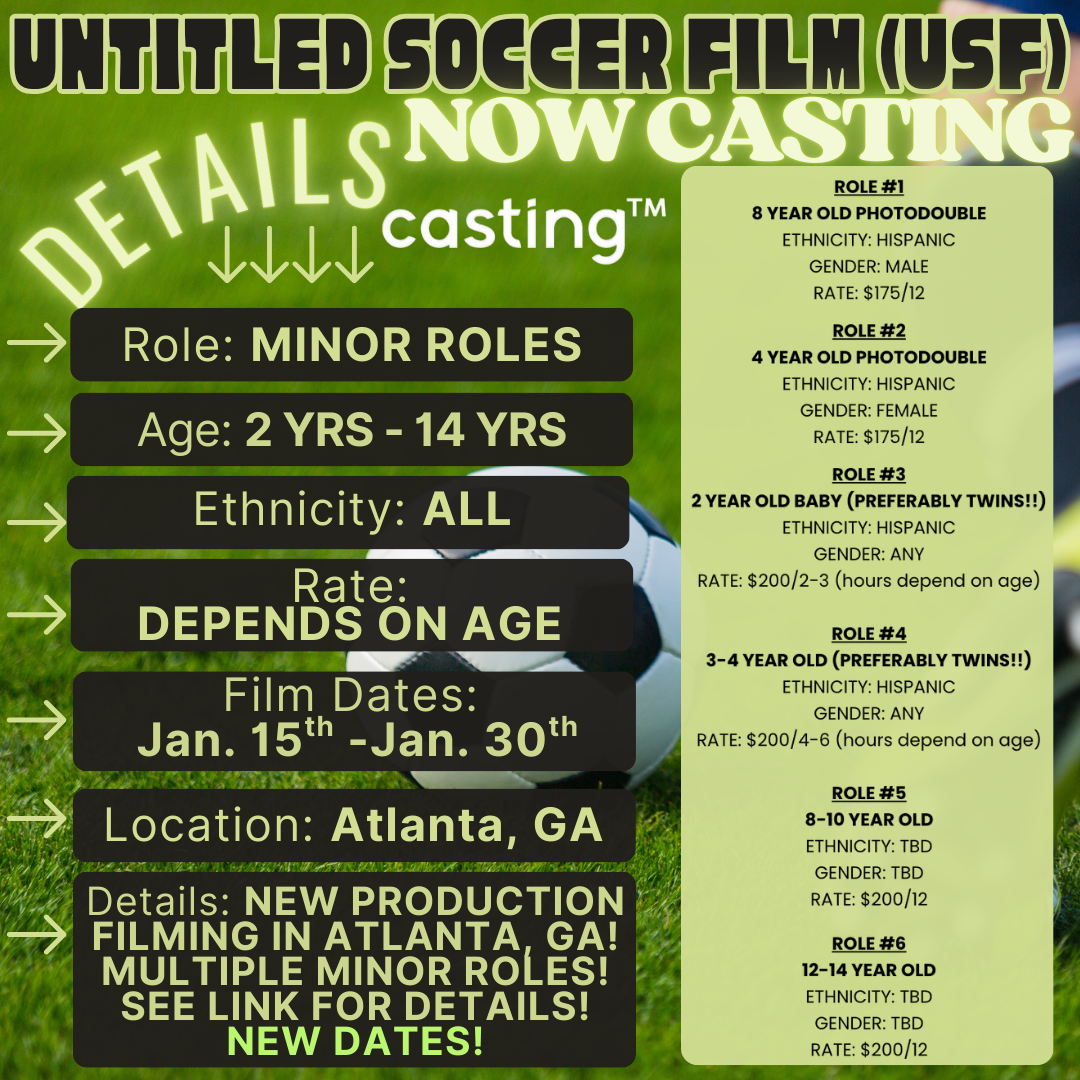 "USF" // MINOR ROLES // MALES & FEMALES// MINORS AGES 2 YEARS - 14 ...