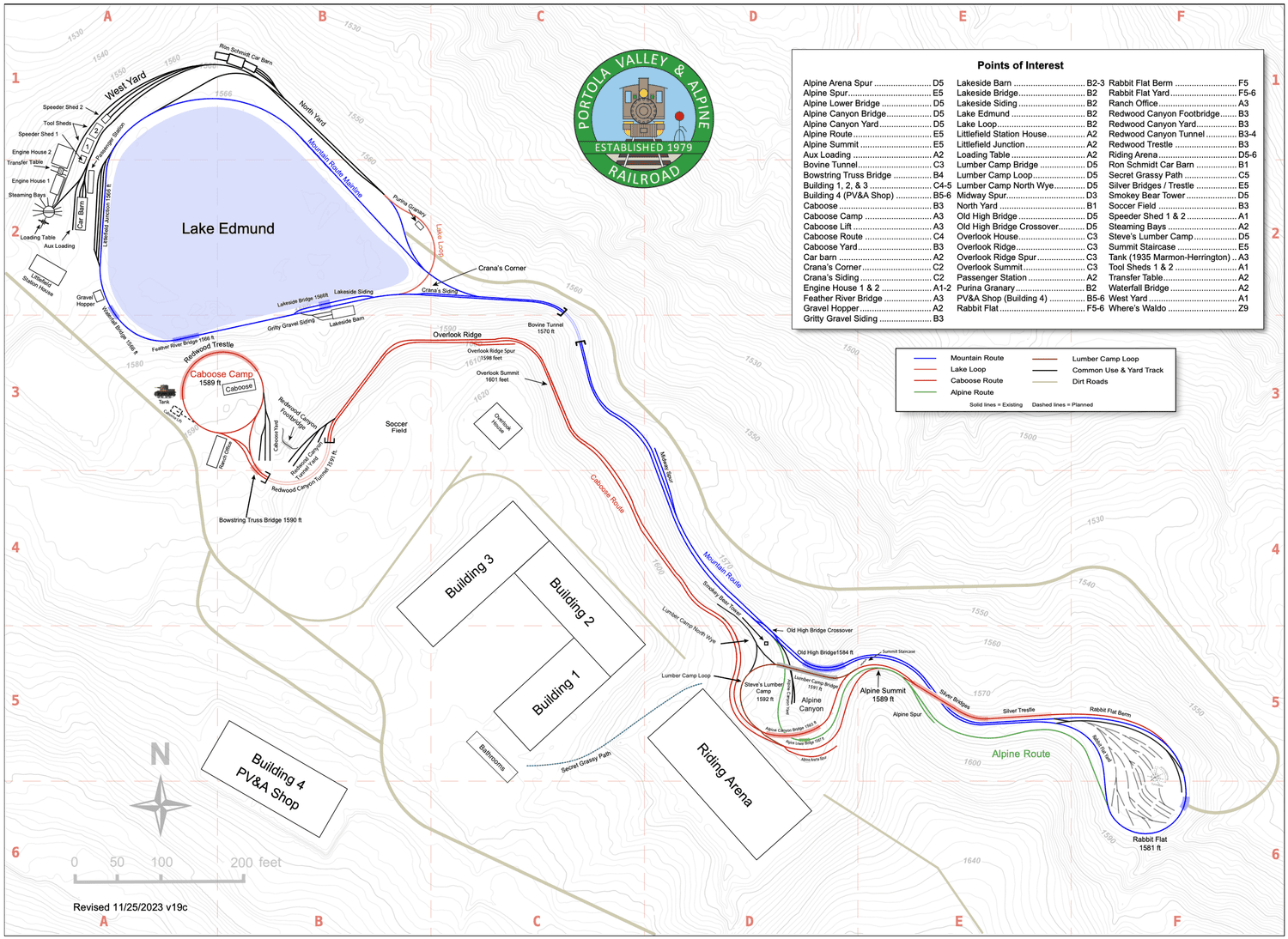 Track Map — Portola Valley and Alpine Railroad