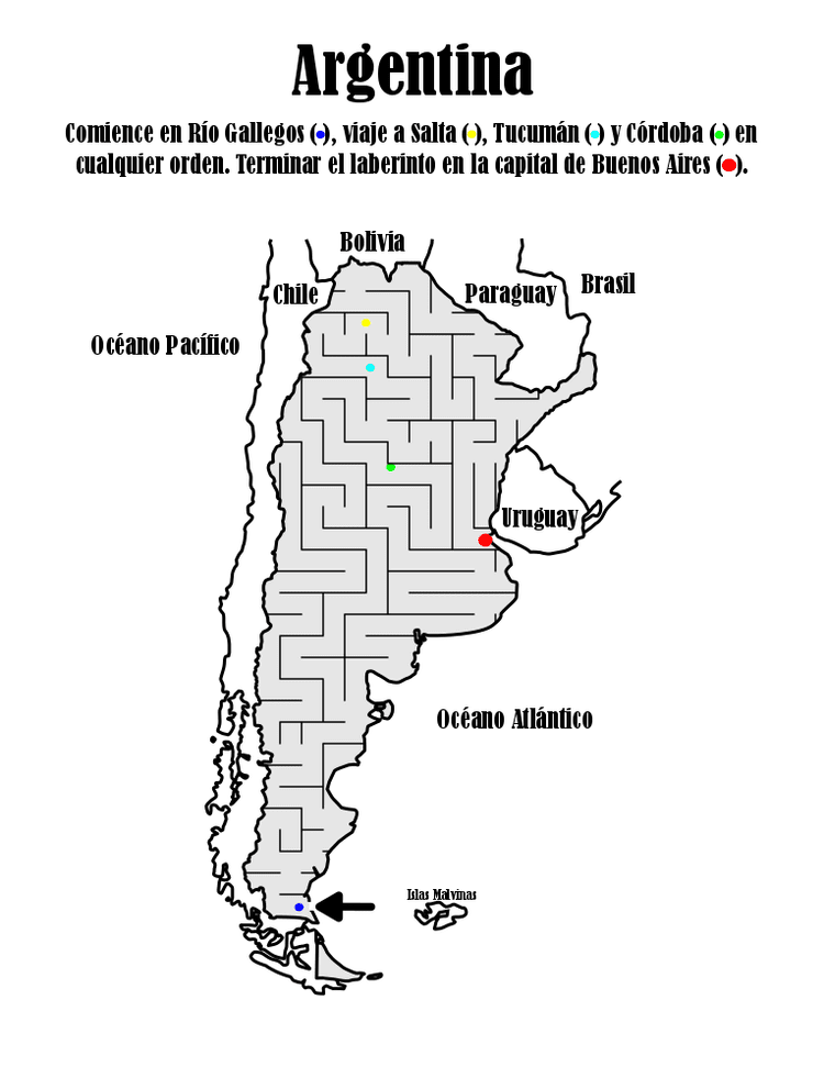 Laberintos de mapas — Free Printable Mazes for All Ages