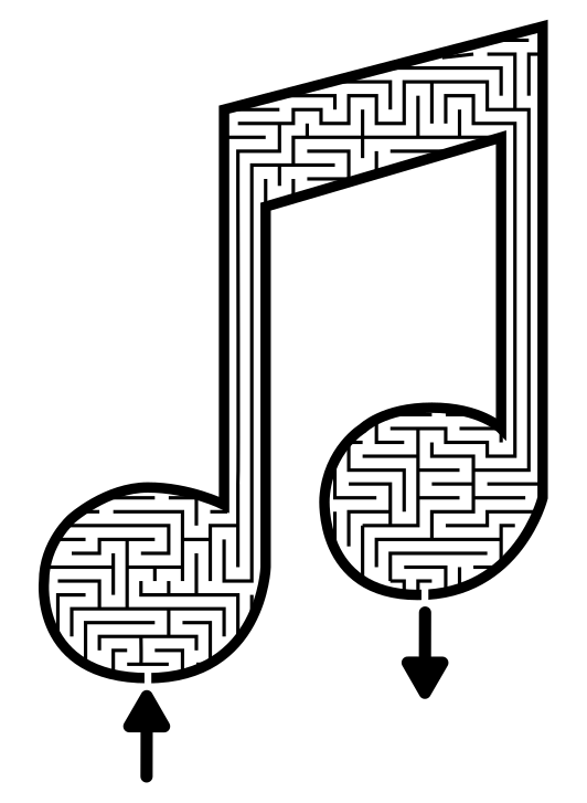 Musical Note Maze — Free Printable Mazes for All Ages
