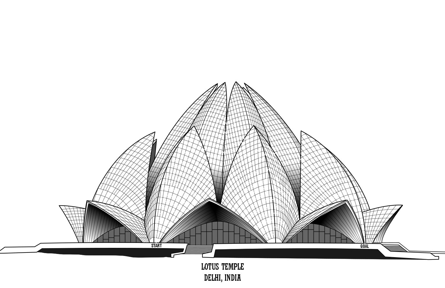 Lotus Temple Drawing lotus-temple-drawing