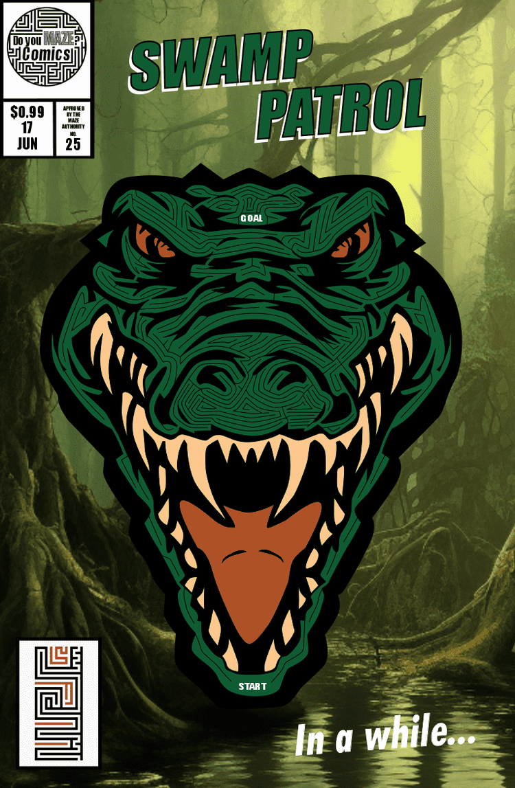 Maze Comic Book Cover #25 - Swamp Patrol — Free Printable Mazes for All ...