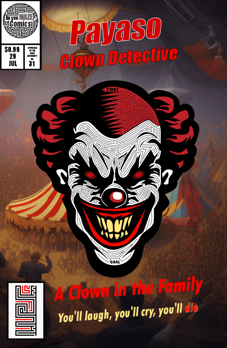 Maze Comic Book Cover #31 - Payaso: Clown Detective — Free Printable ...