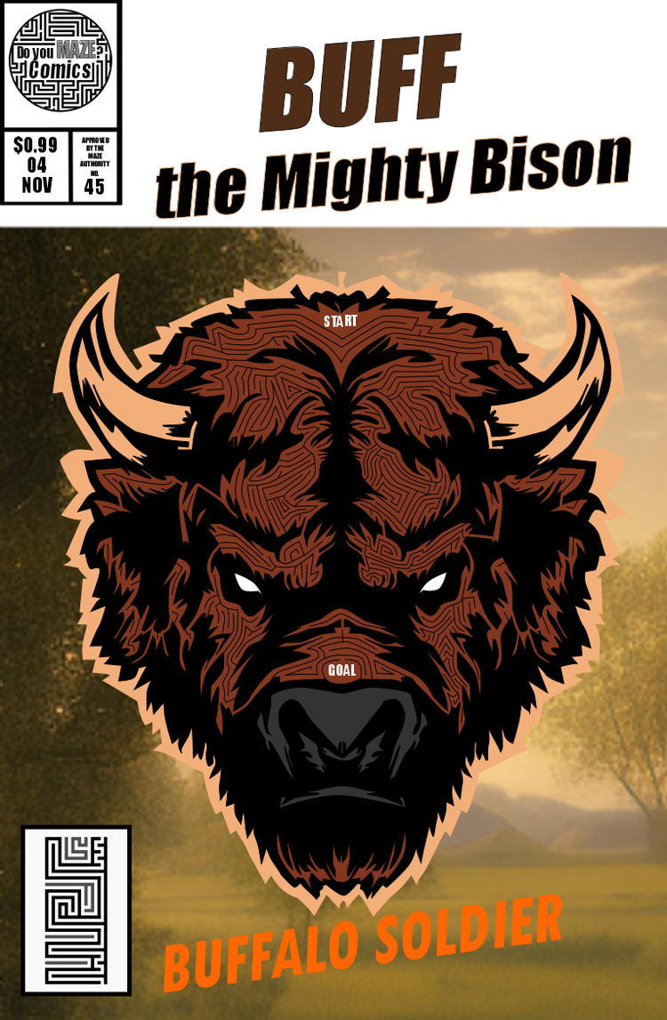 Maze Comic Book Cover #45 - BUFF: The Mighty Bison — Free Printable ...