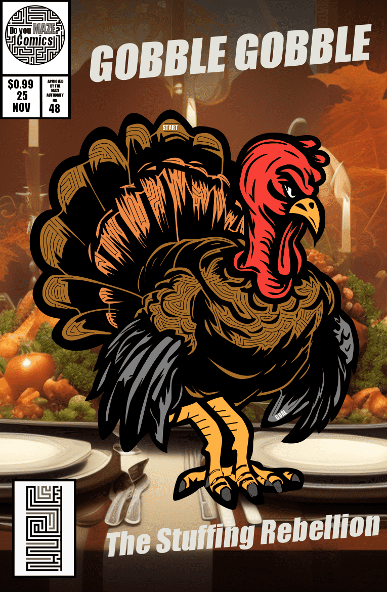 Maze Comic Book Cover #48 - Gobble Gobble — Free Printable Mazes for ...