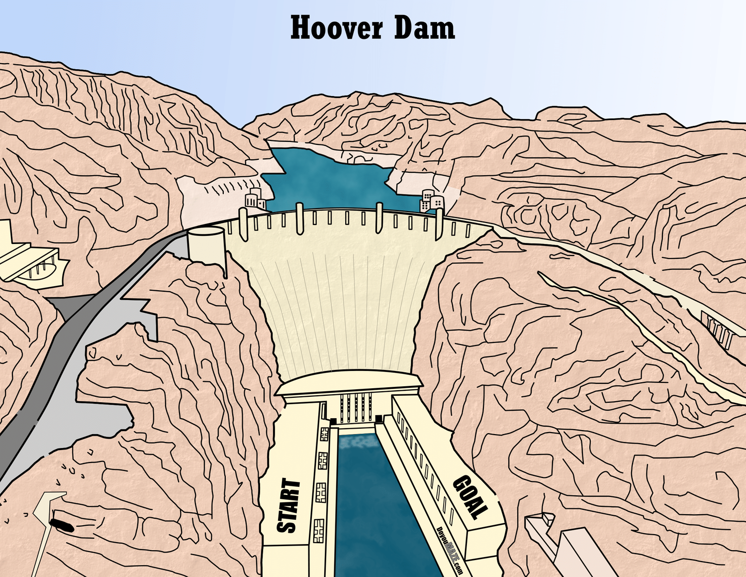 Maze of the Week 38 Redux - Hoover Dam (MOTW #162) — Free Printable ...