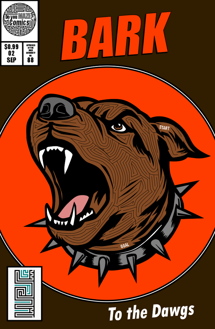 Maze Comic Book Cover #88 - Bark — Free Printable Mazes for All Ages