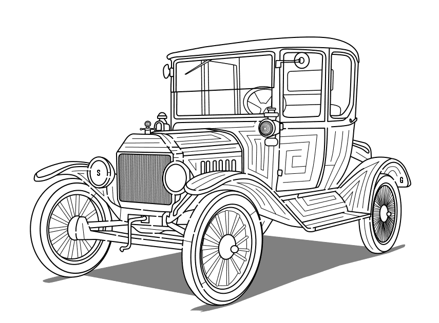 Vehicle Maze - Model T Car Maze — Free Printable Mazes for All Ages