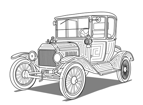 Vehicle Maze - Model T Car Maze — Free Printable Mazes for All Ages