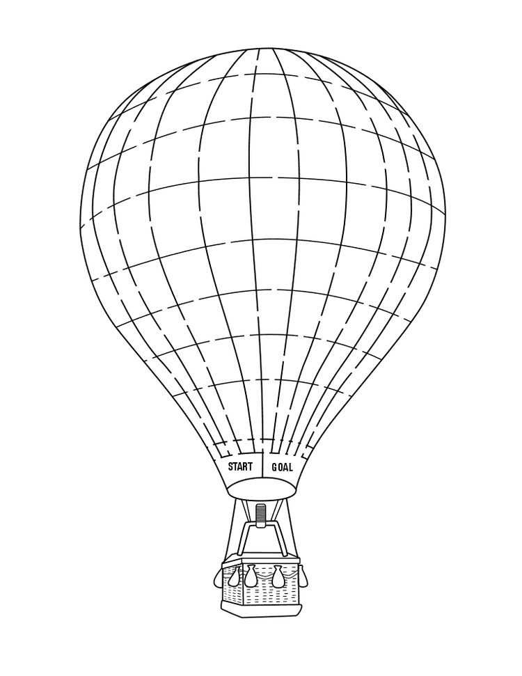 Vehicle Maze - Hot Air Balloon Maze — Free Printable Mazes for All Ages