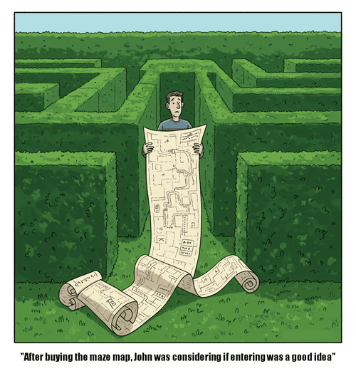 Doyoumaze Comic Strip #14 - The Map — Free Printable Mazes for All Ages
