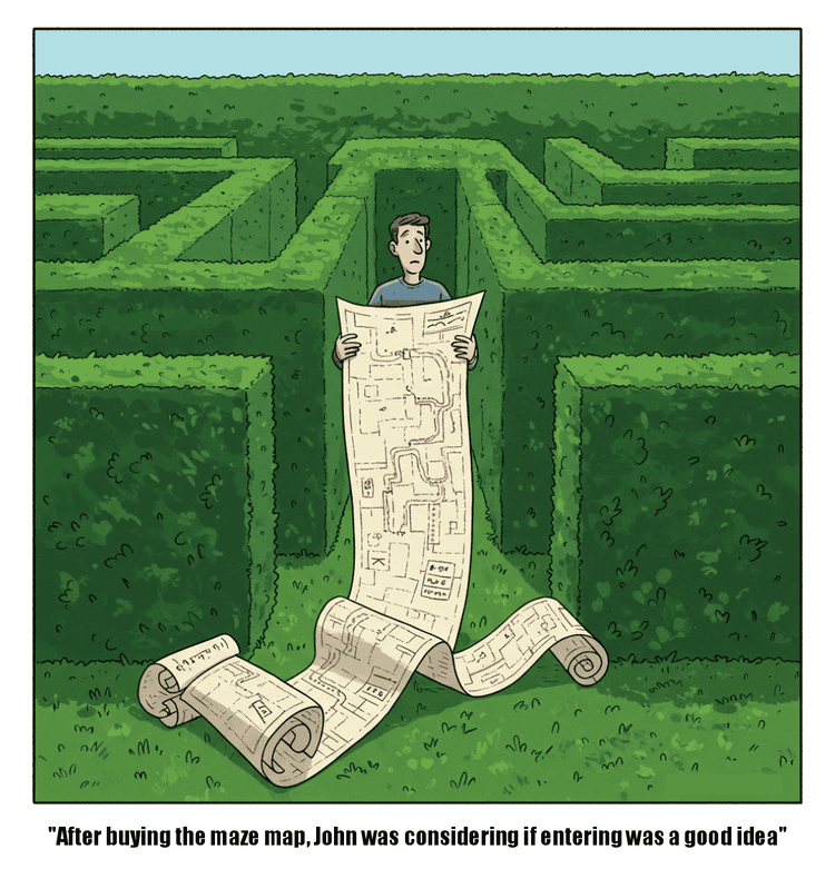Doyoumaze Comic Strip #14 - The Map — Free Printable Mazes for All Ages