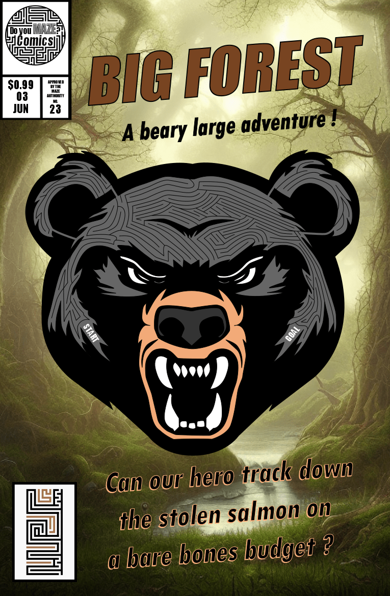 Maze Comic Book Cover #23 - Big Forest — Free Printable Mazes for All Ages