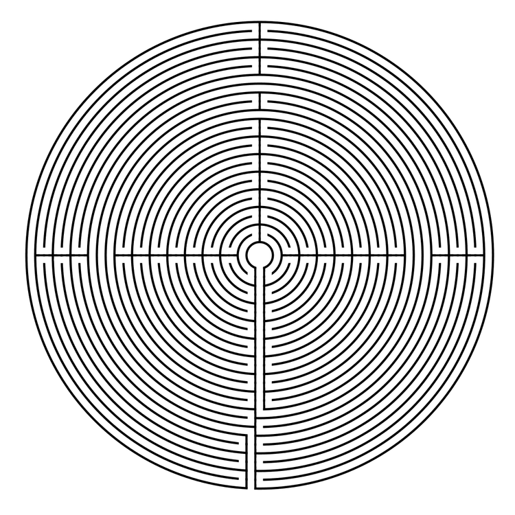 How to Draw a 25 Circuit Circular Labyrinth — Free Printable Mazes for ...