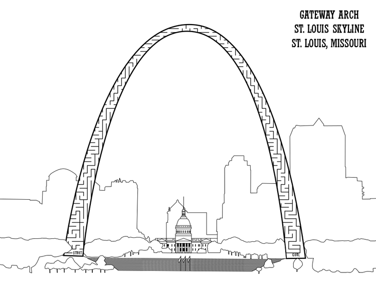 Maze of the Week #183 - The Gateway Arch — Free Printable Mazes for All ...