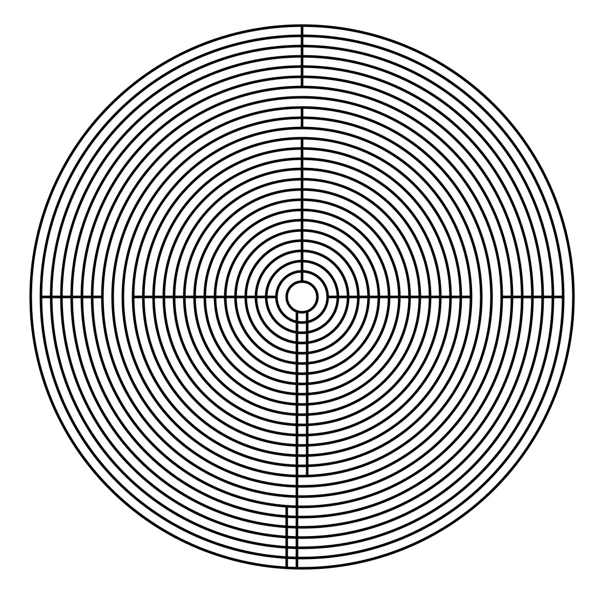 How to Draw a 25 Circuit Circular Labyrinth — Free Printable Mazes for ...