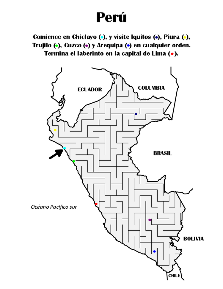 Mapa del Laberinto de Perú — Free Printable Mazes for All Ages