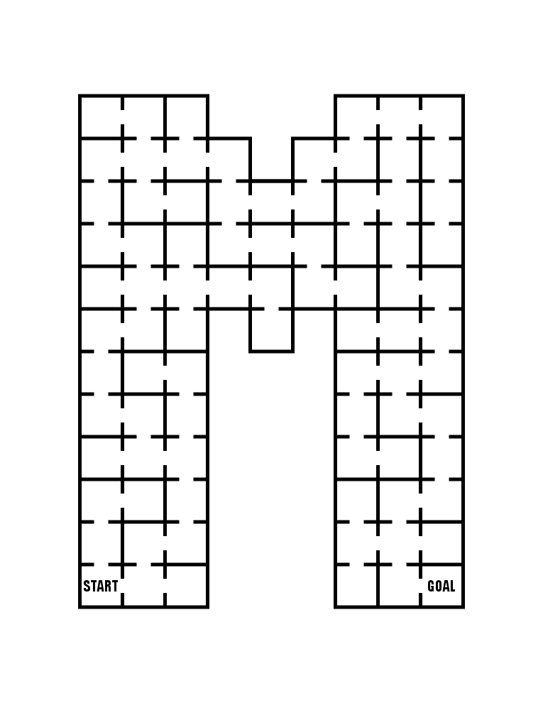Letter Mazes — Free Printable Mazes for All Ages