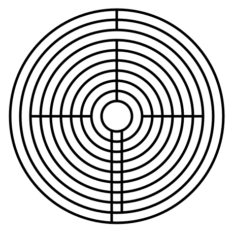 How to Draw a 9 Circuit Circular Labyrinth — Free Printable Mazes for ...