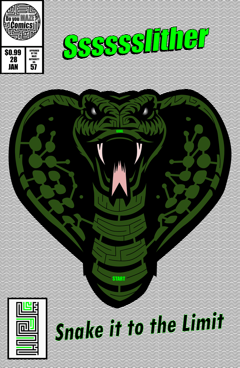 Maze Comic Book Cover #57 - Sssssslither — Free Printable Mazes for All ...