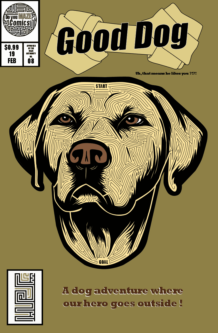 Maze Comic Book Cover #8 - Good Dog — Free Printable Mazes for All Ages