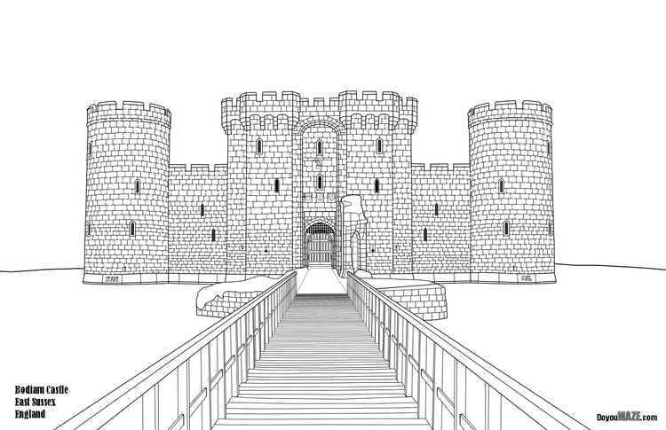Bodiam Castle Maze - Maze Artwork — Free Printable Mazes for All Ages