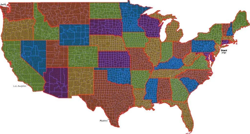 US State Mazes - Kids learning booklets — Free Printable Mazes for All Ages