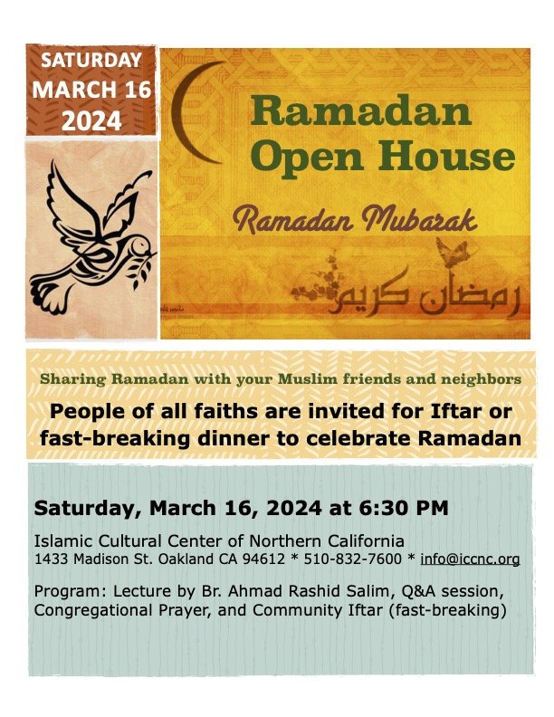 Annual Ramadan Open House and Iftar Sharing — ICCNC