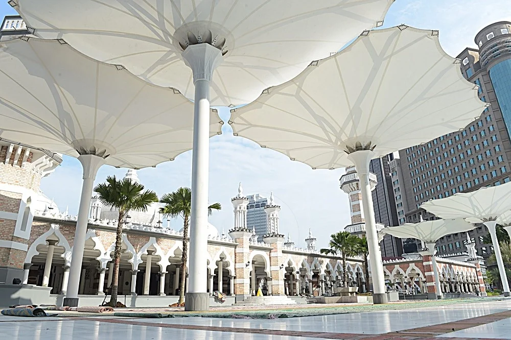 Tensile Fabric Structure With Lighting